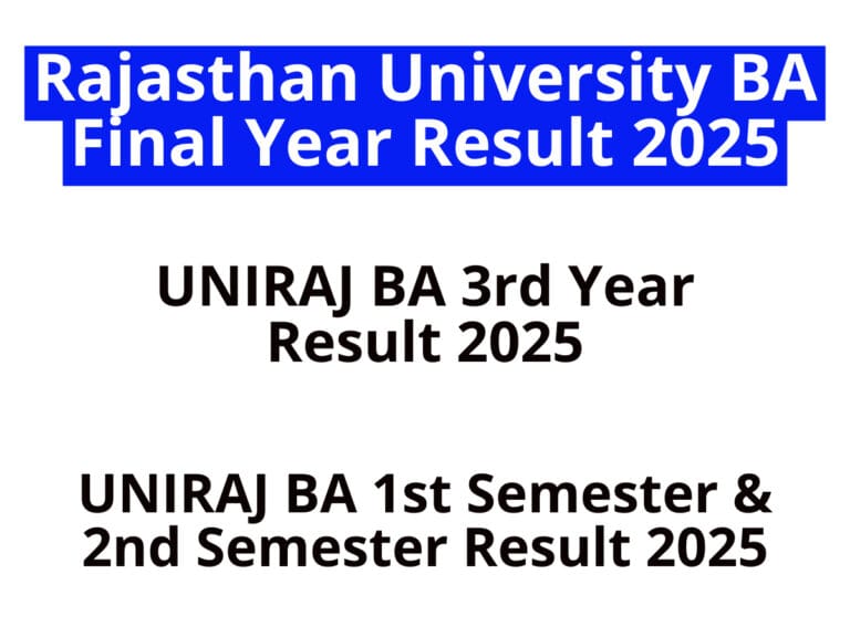 Rajasthan University BA Final Year Result 2025 Direct Link